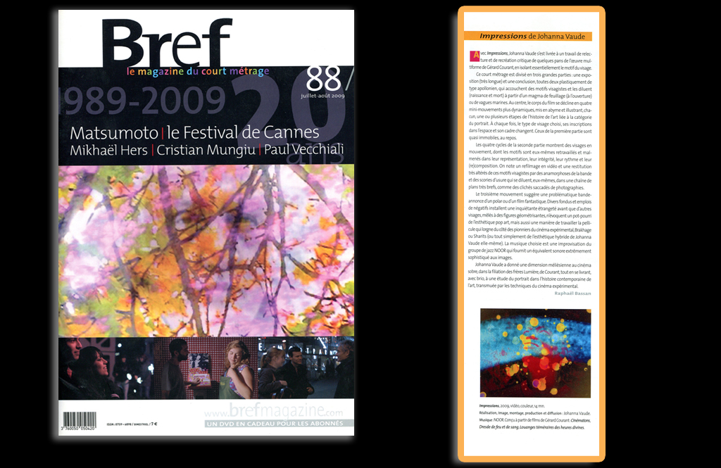 Bref 88 - Impressions par Raphaël Bassan - Johanna Vaude